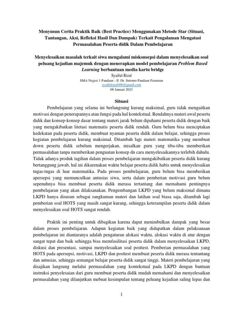 Best Practice Syaiful Rizal | PDF