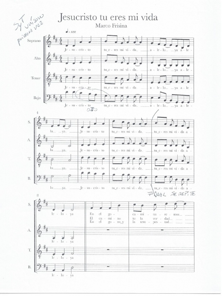 Jesucristo Tú Eres Mi Vida - M.frisina | PDF