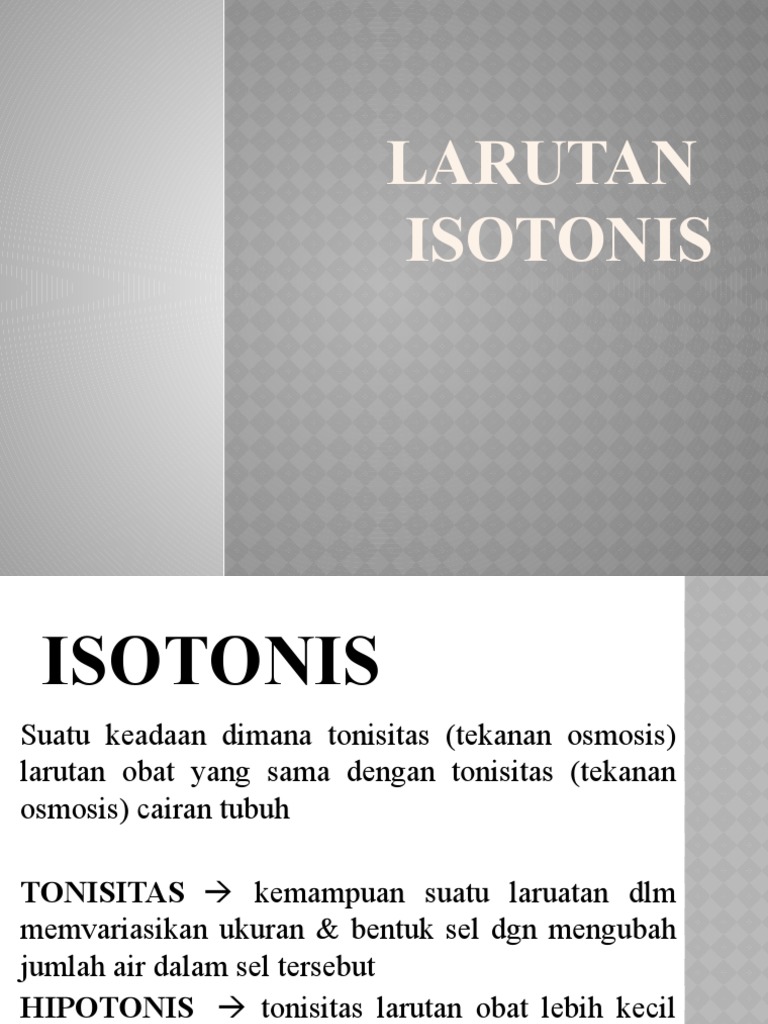Larutan Isotonis | PDF | Sains & Matematika