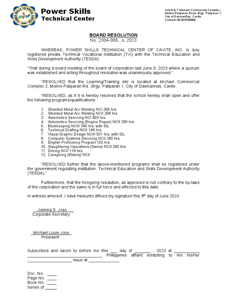 Board Resolution | Download Free PDF | Mechanical Engineering | Joining