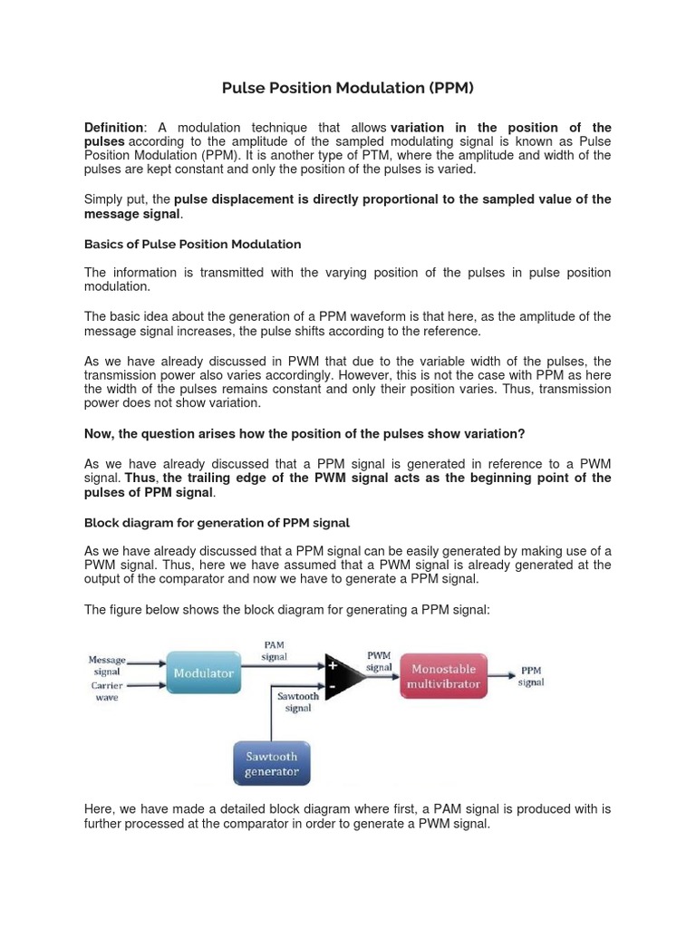 Pulse Position Modulation | PDF | Modulation | Wireless