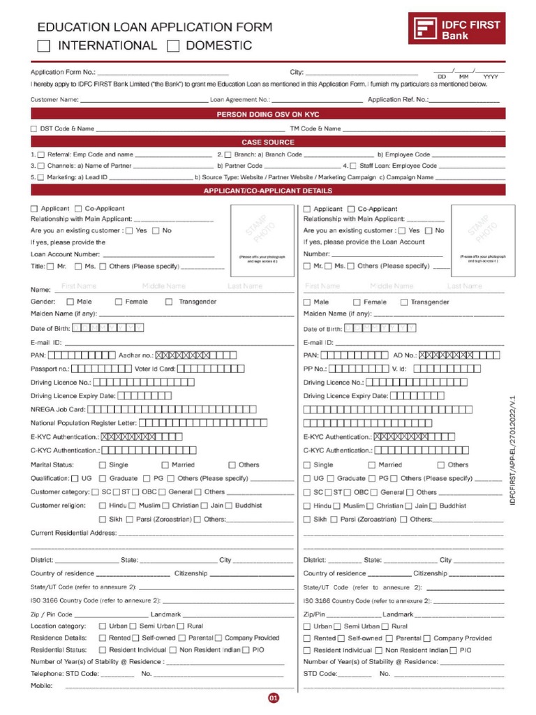 Educational Loan Application Form V2 24022022 | PDF
