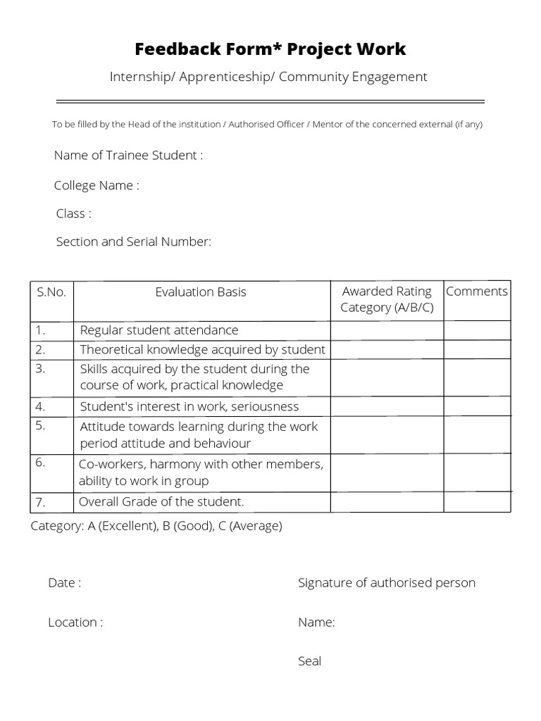 Feedback From | PDF | Apprenticeship | Internship