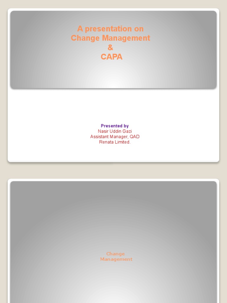 CAPA Change Management | PDF | Quality Assurance | Quality