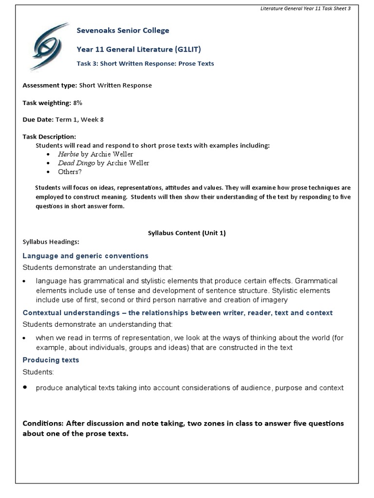 Herbie Analysis for Year 11 Literature | PDF | Narrative | Understanding