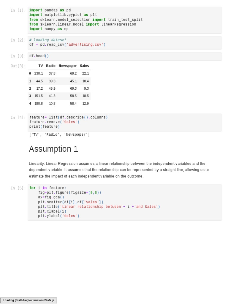 Assumption of Linear Regression | PDF | Errors And Residuals | Multicollinearity