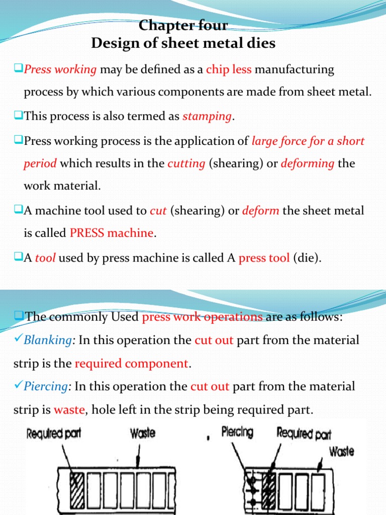 Chapter 4 Tool and Die Design | PDF | Sheet Metal | Secondary Sector Of ...