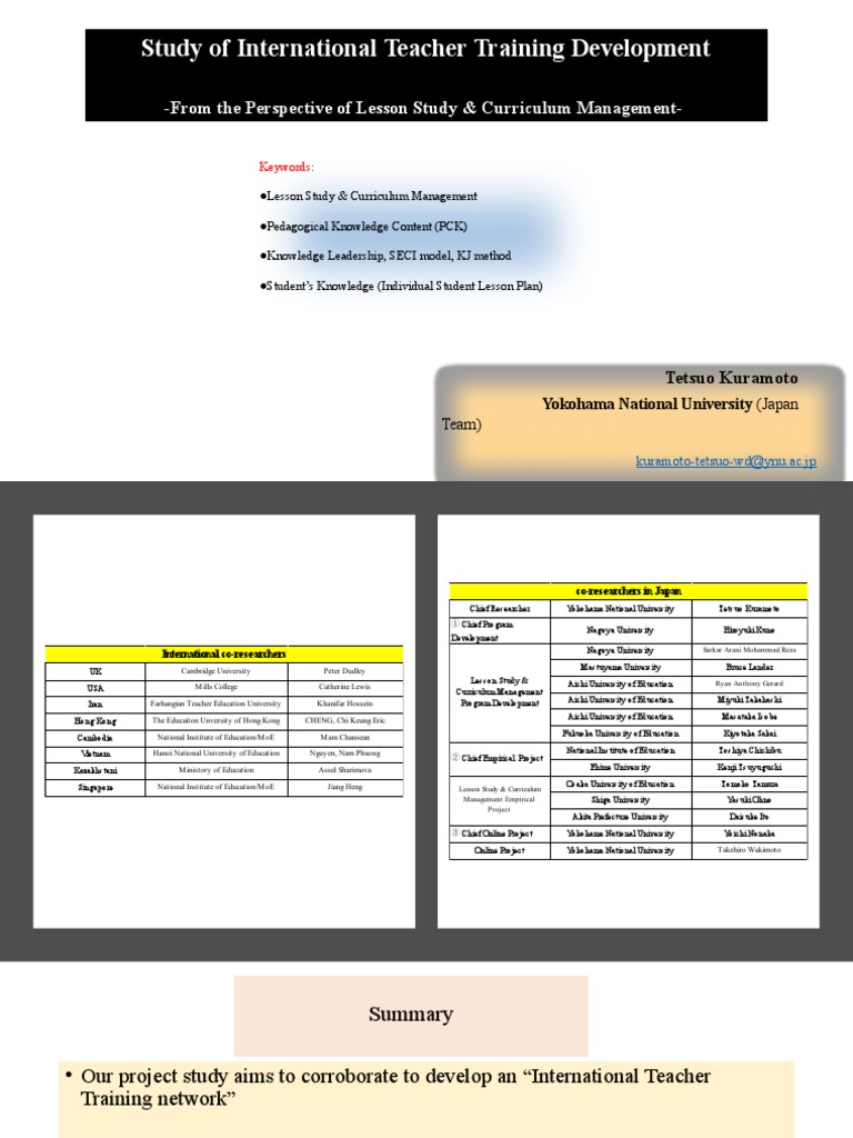 Study of International Teacher Training Development | PDF | Teachers | Schools