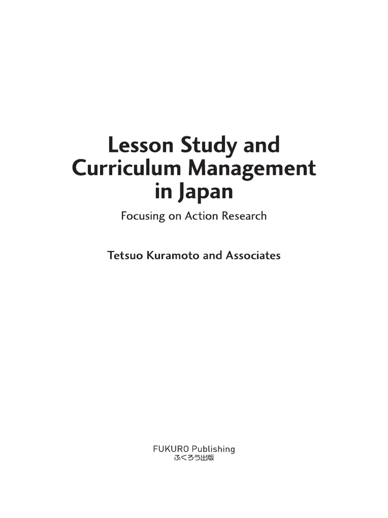 Tetsuo KURAMOTO - Lesson Study & Curriculum Management | PDF | Teachers ...