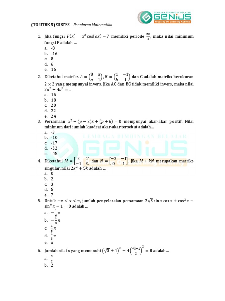 7. SOAL PM (UTBK 5) | PDF