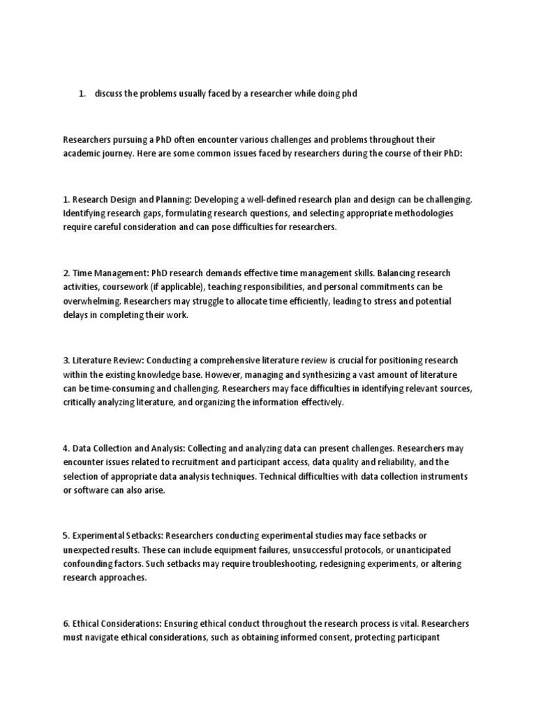 PhD Research Challenges and Solutions | PDF | Data | Experiment