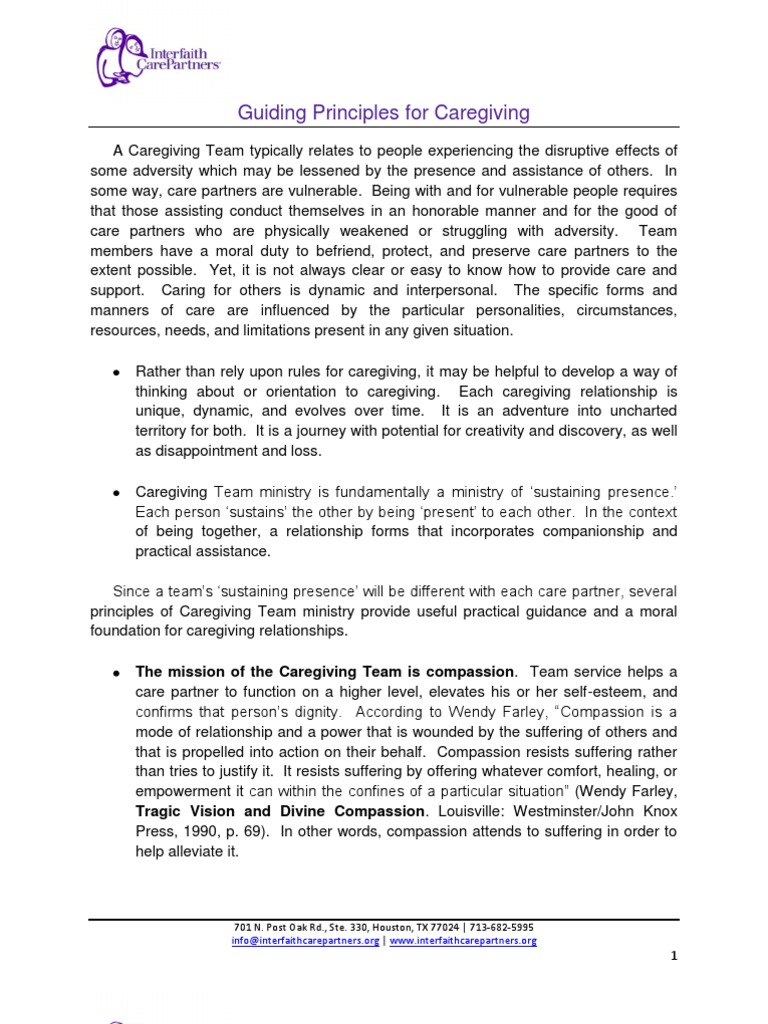 Care Giving Principle Web | PDF | Caregiver | Faith