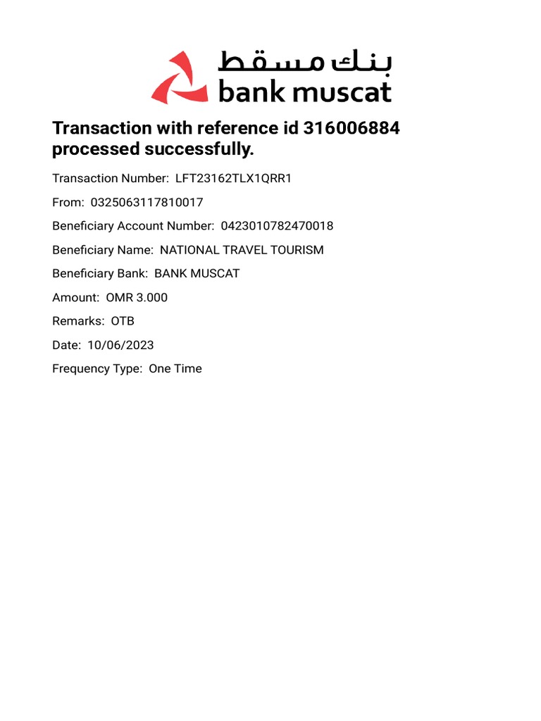 Bank Muscat Receipt | PDF