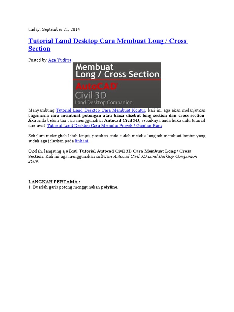 Tutorial Long dan Cross Section Civil 3D | PDF | Teknologi & Rekayasa