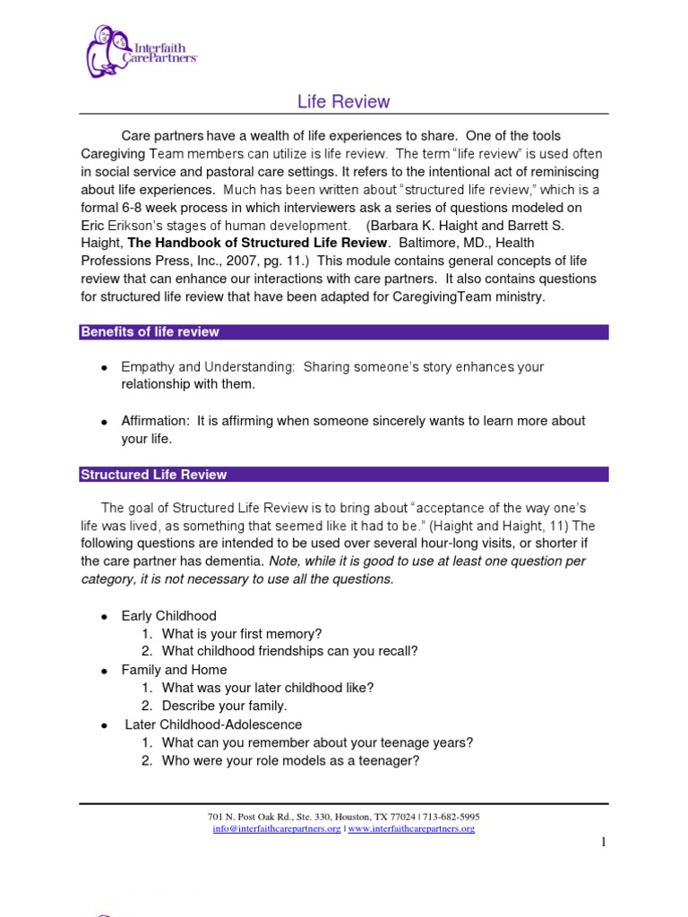 Life Review Web | PDF | Developmental Psychology | Adolescence