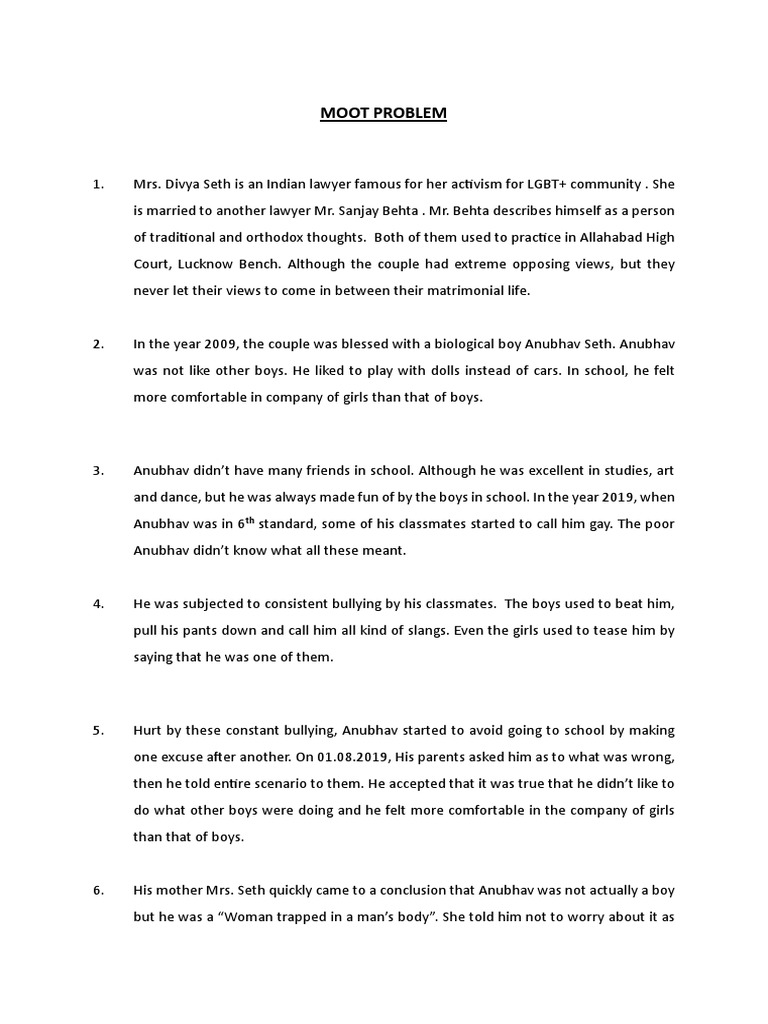 Moot Problem | PDF | Legal Guardian | Justice