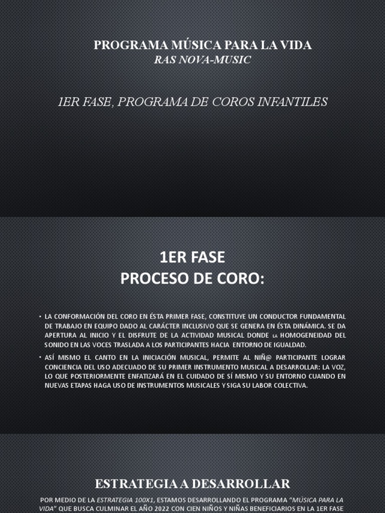 1er Fase, Programa de Coros. | PDF | Coro | Canto