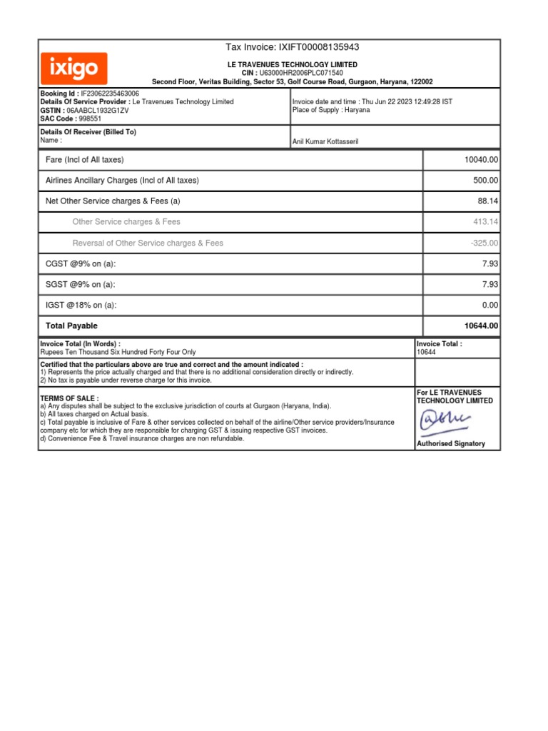 IF23062235463006 Invoice | PDF | Economies | Government Finances