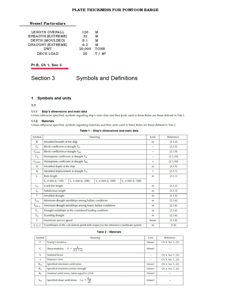 Pontoon Barge Plate Thickness Guide | PDF | Battleship | Ships