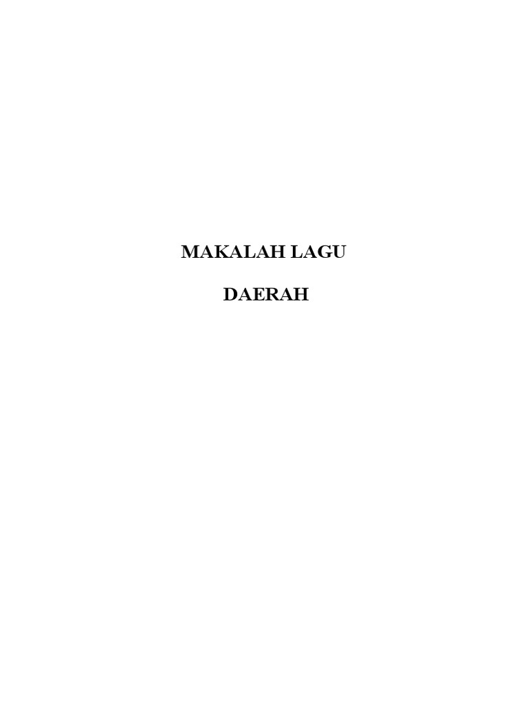 Latar Belakang Lagu Kampuang Nan Jauh | PDF