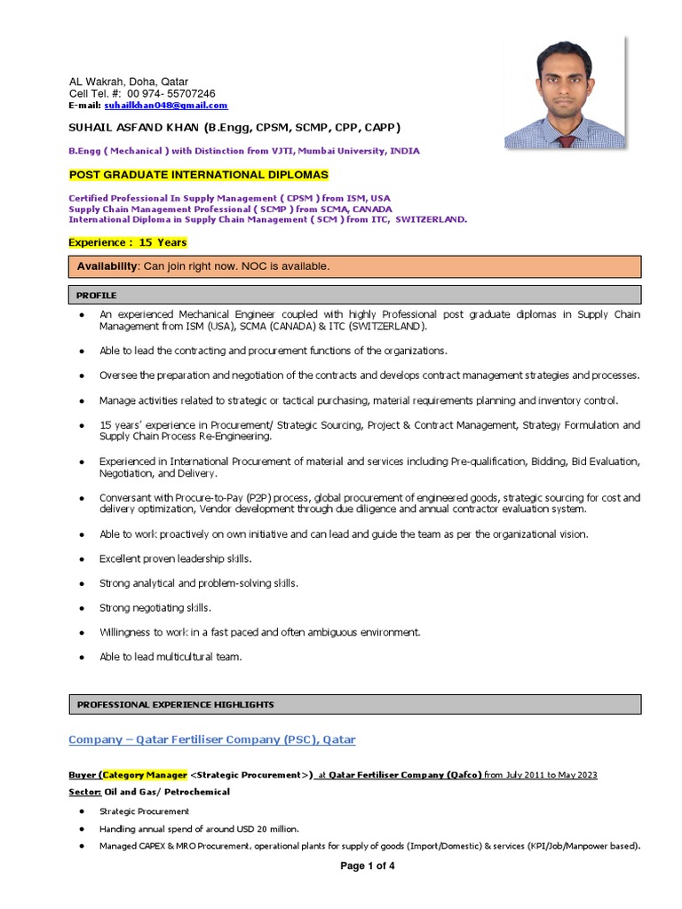 Suhail AK - Resume - 2023 | PDF | Procurement | Business
