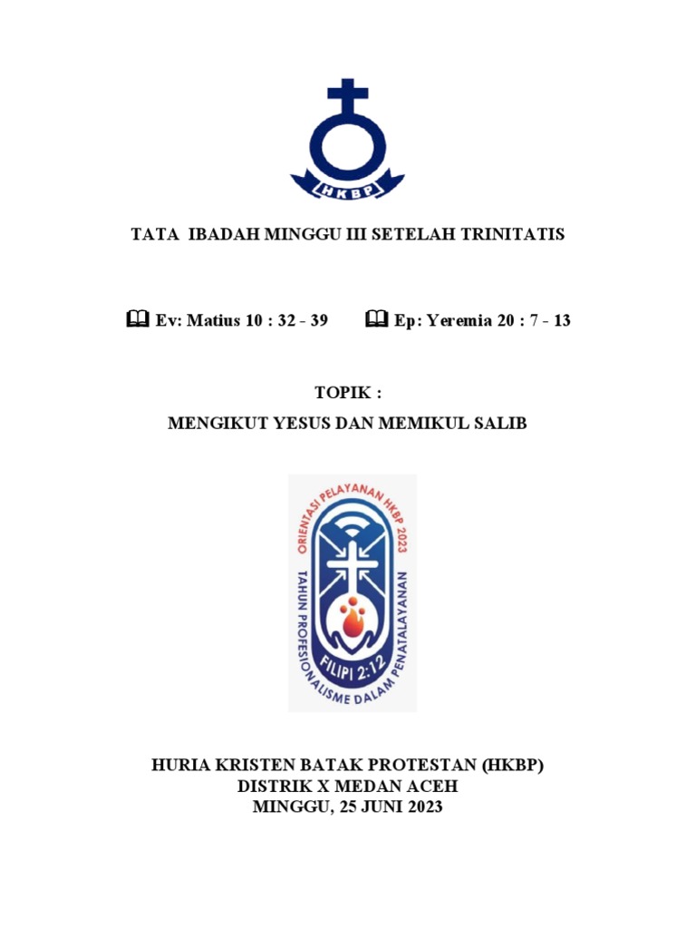 MINGGU III Setelah Trinitatis | PDF