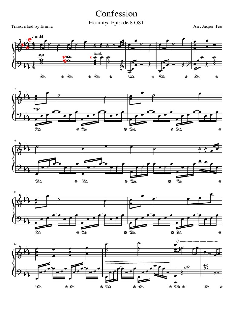 Confession Piano Sheets | PDF