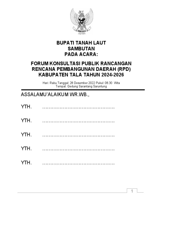 Forum Konsultasi Publik RPPD (Aan) | PDF