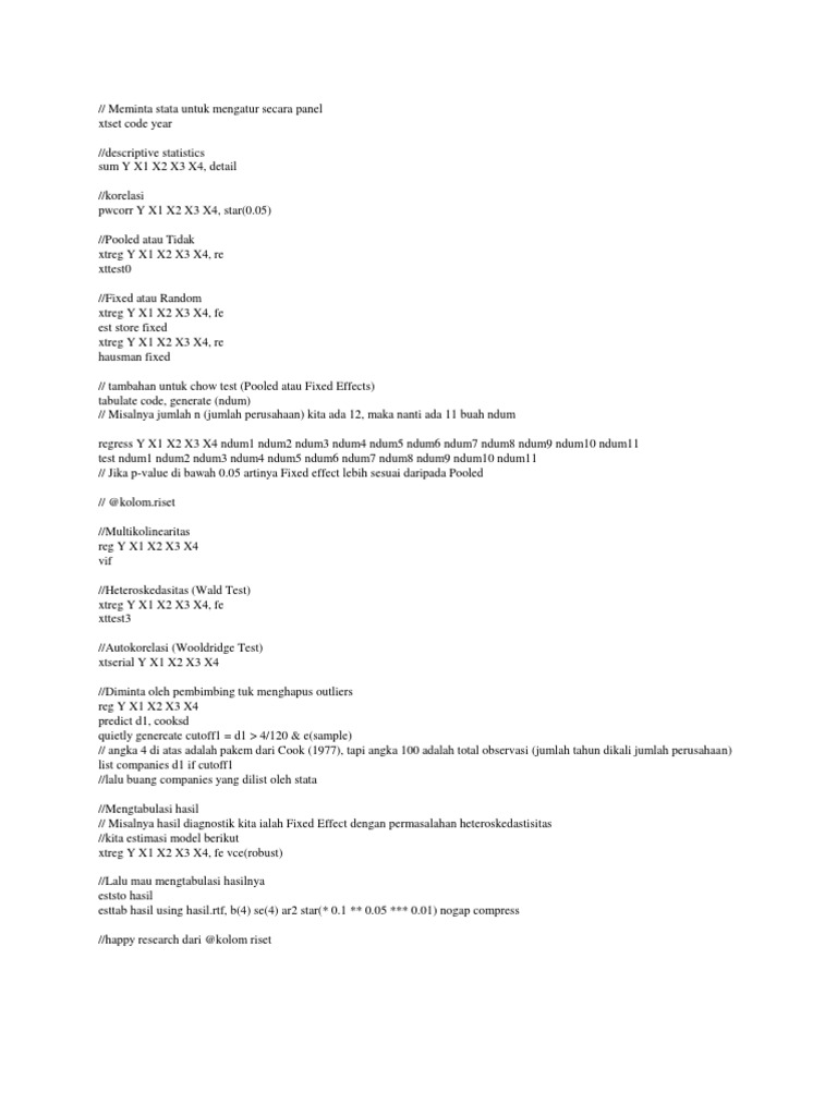 Kumpulan Command Di Stata Pdf