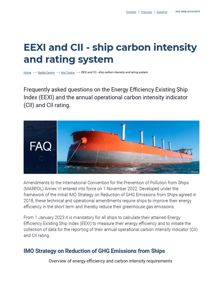 EEXI and CII - Ship Carbon Intensity and Rating System | PDF | Emission ... EEXI and CII - Ship Carbon Intensity and Rating System | PDF | Emission ...