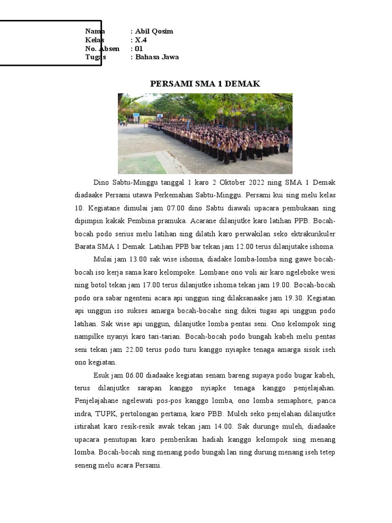 Bahasa Jawa Persami | PDF