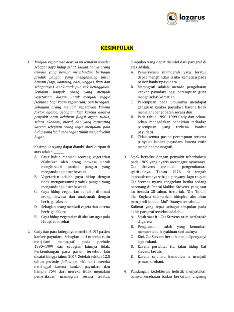 Soal - Kesimpulan | PDF