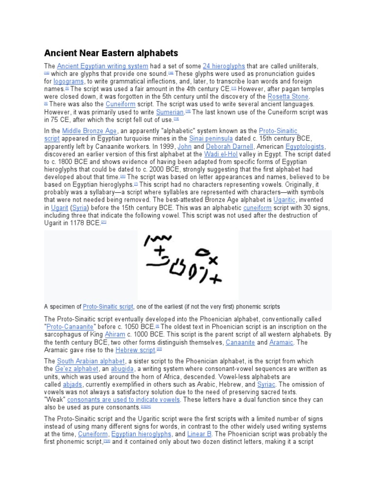 Ancient Near Eastern Alphabets: Proto-Sinaitic Script | PDF | Alphabet ...
