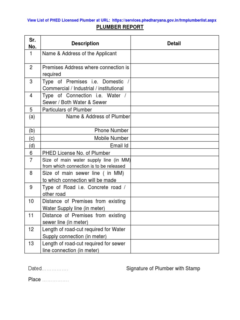 Plumber Report | PDF