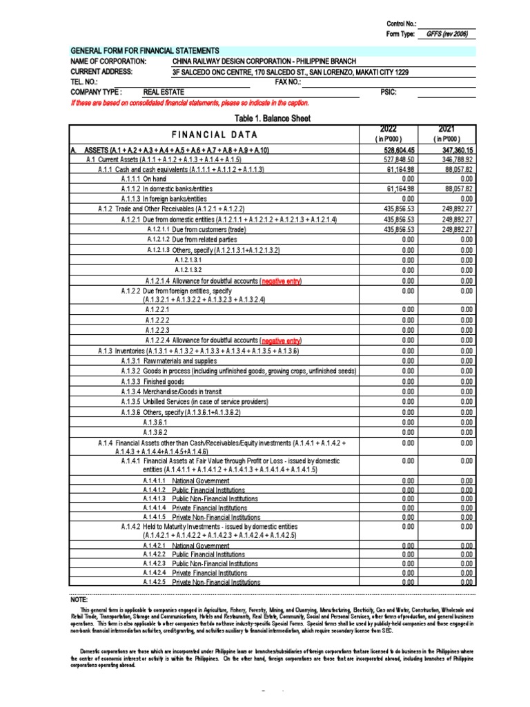 GFFS General-Form Rev-20061 (1) | PDF | Revenue | Financial Economics