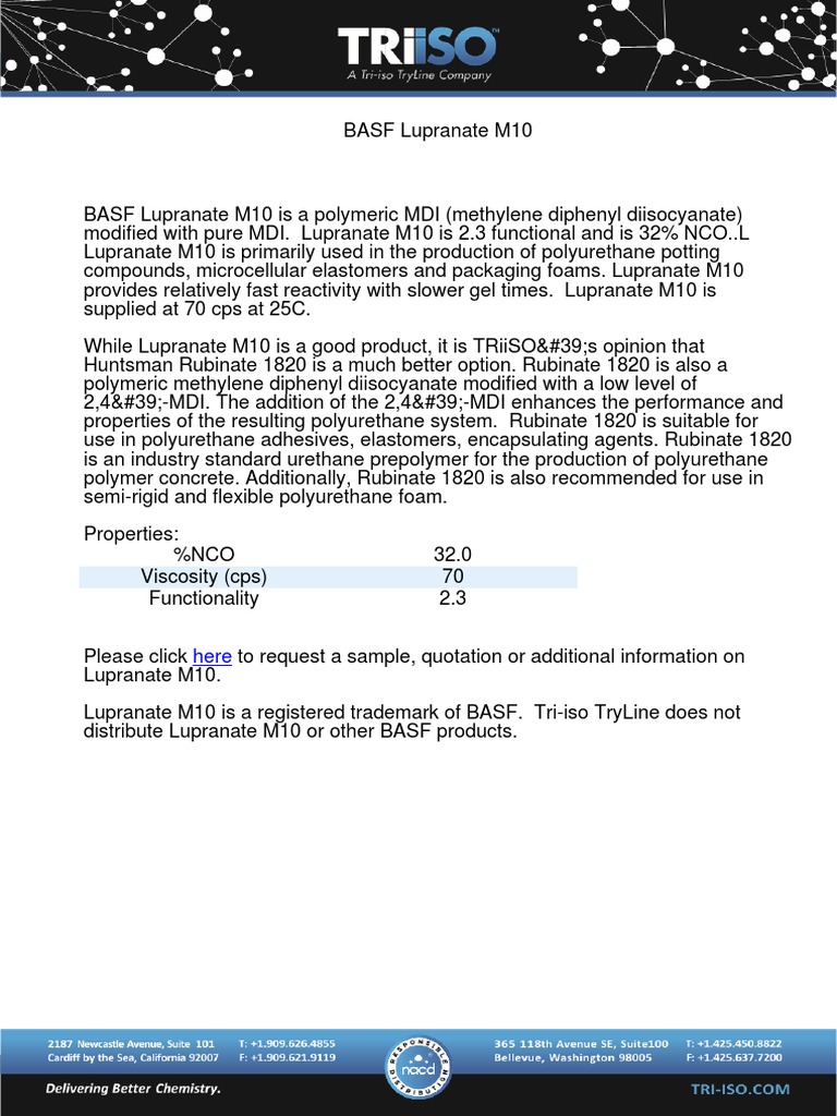 BASF Lupranate M10 TDS | PDF