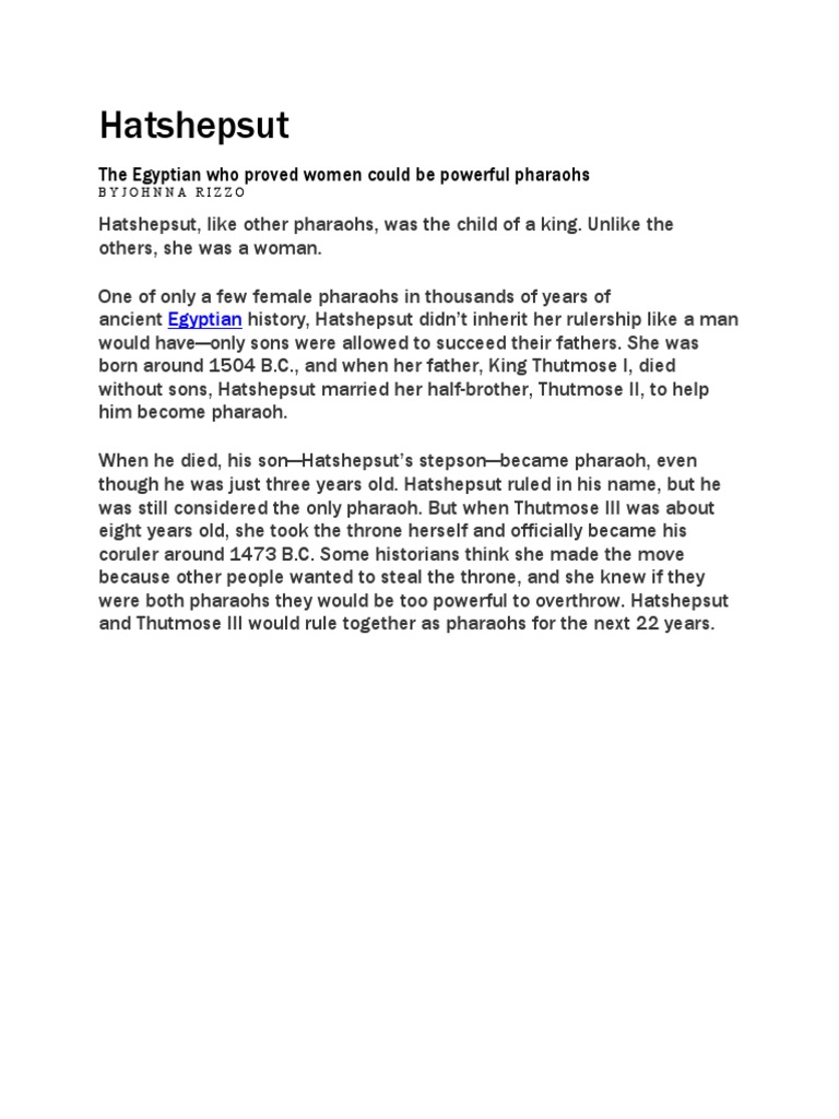 Hatshepsut | PDF | History