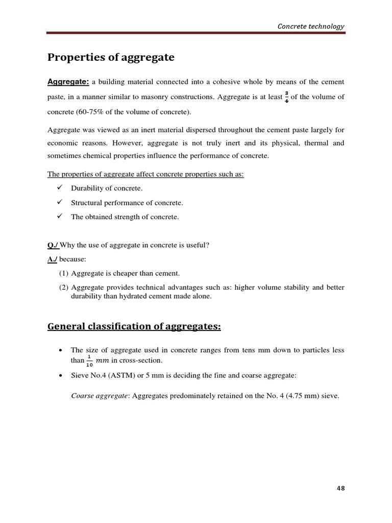 Properties of Aggregate | PDF | Concrete | Porosity