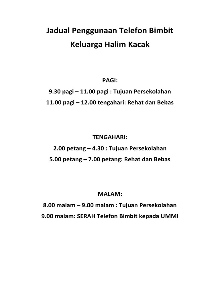 Penggunaan Telefon Bimbit Keluarga Halim | PDF