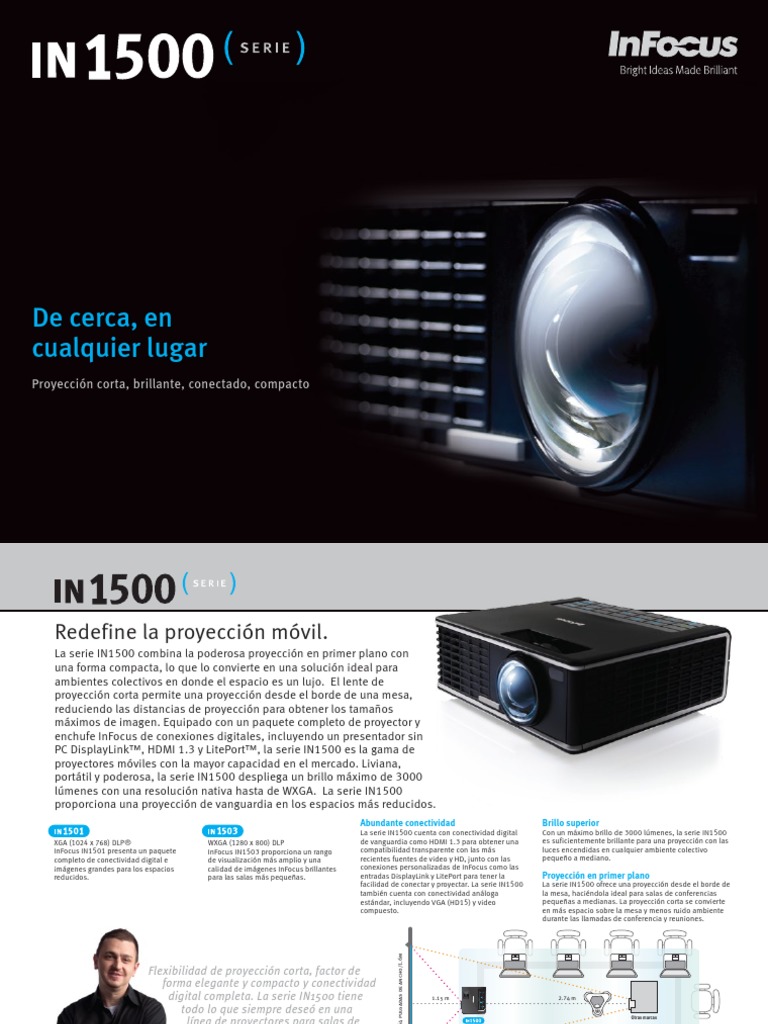 InFocus IN1500 Series Datasheet ES | PDF | Resolución de pantalla | Hdmi