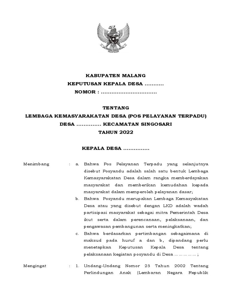 SK LKD (Pos Balita, Lansia, Posbindu) | PDF