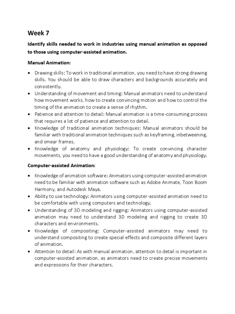 Skills Animation | PDF