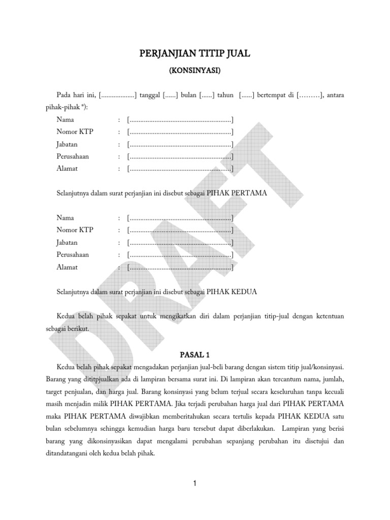 Surat Titip Jual | PDF Surat Titip Jual | PDF