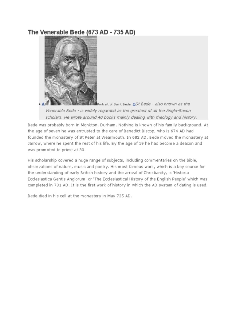 The Venerable Bede | PDF