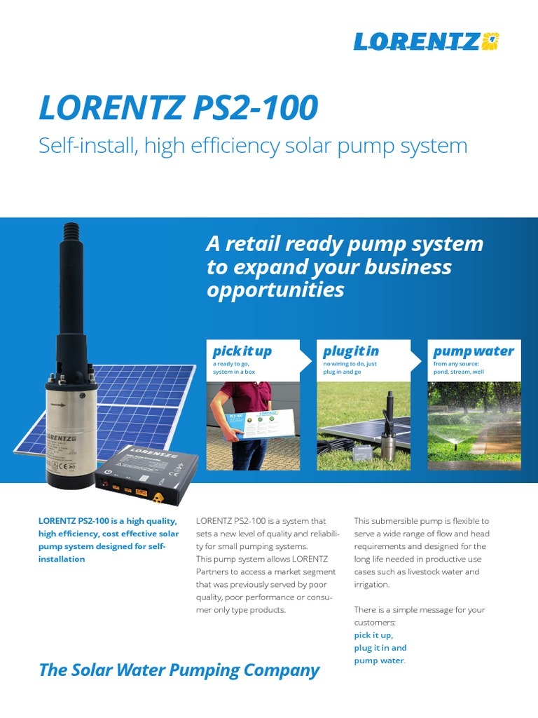 ps2 100 Partner Brochure - en | PDF | Electric Motor | Pump