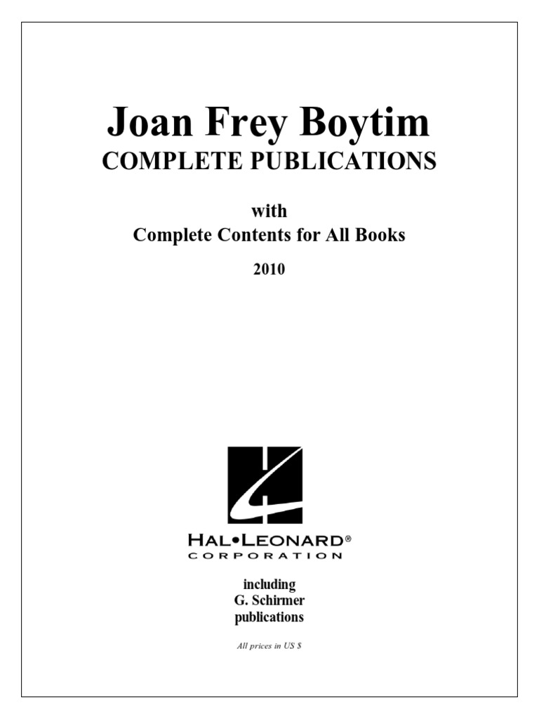 Joan Frey Boytim Vocal Publications | PDF | Vocal Music