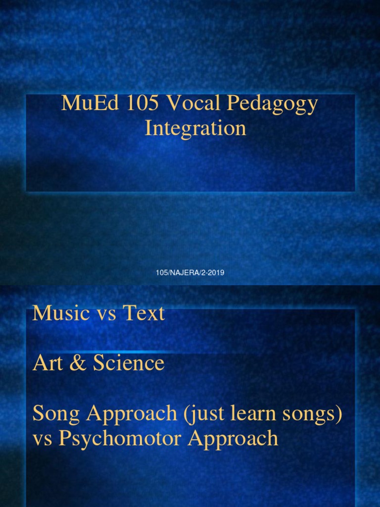 Vocal Pedagogy Integration 2-2019 | PDF | Singing | Vocal Pedagogy Vocal Pedagogy Integration 2-2019 | PDF | Singing | Vocal Pedagogy