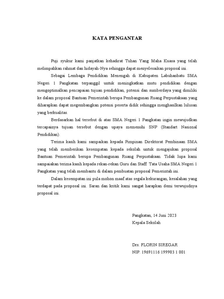 Kata Pengantar Proposal Perpus 2017 | PDF | Kesehatan Holistik