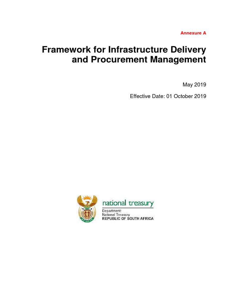 Framework For Infrastructure Delivery and Procurement Management 2019 ...