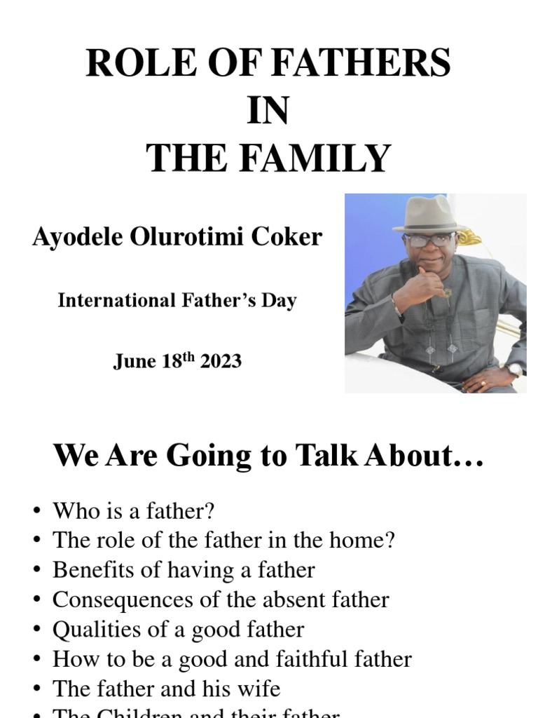 Role of Fathers in The Family | PDF | Communication | Nonverbal ...